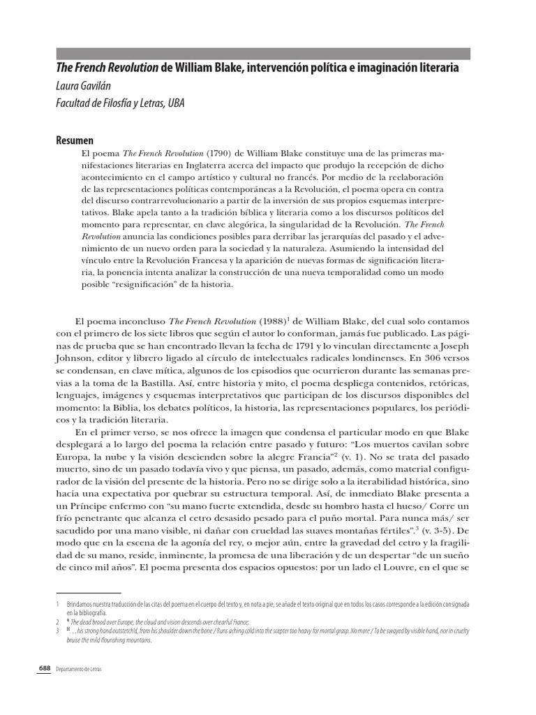 La representación de la Revolución Francesa en el poema inconcluso The ...