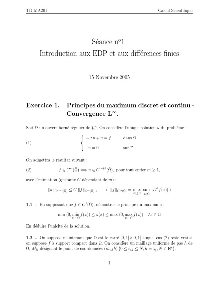 Introduction aux EDP et différences finies | PDF | Concepts ...
