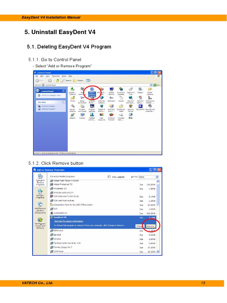 EasyDent V4 - Uninstallation | PDF