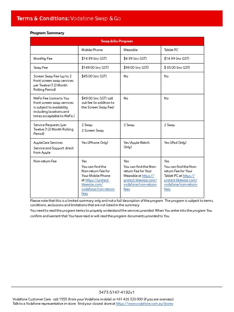 Swap and Go Terms and Conditions March 2022 | PDF | I Phone | Apple Inc.