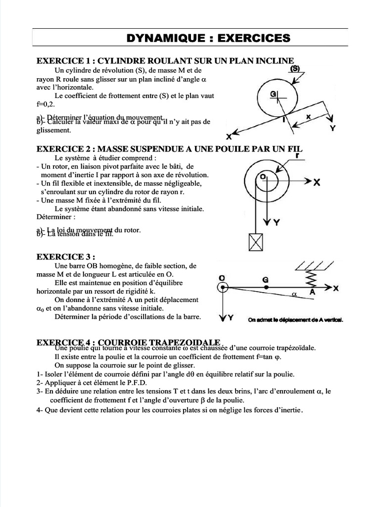 PDF Ptsi TD Dynamique PDF - Compress | PDF | Rotation | Masse