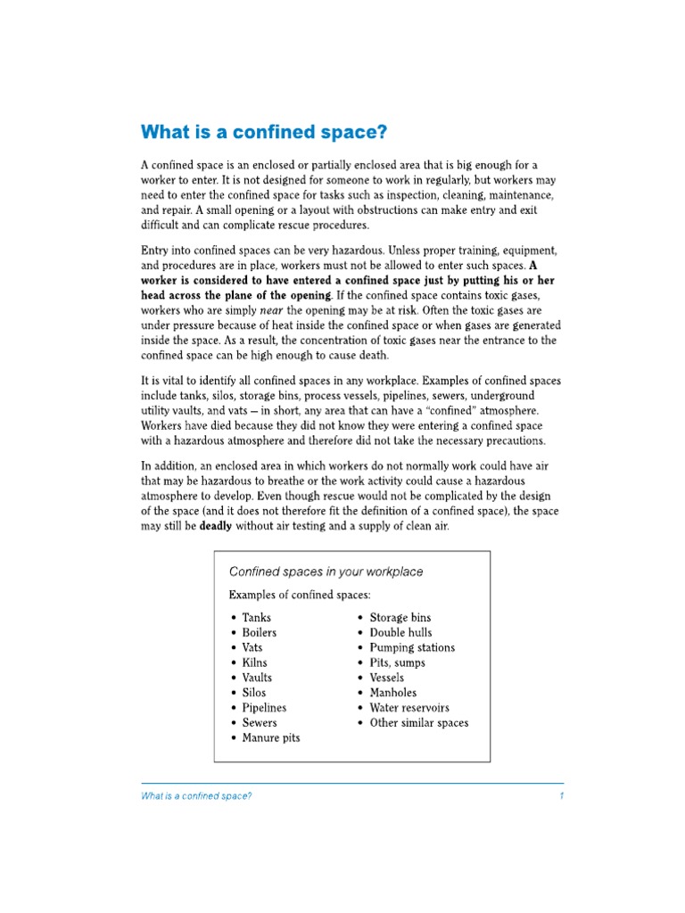 Confined Space Training Pdf
