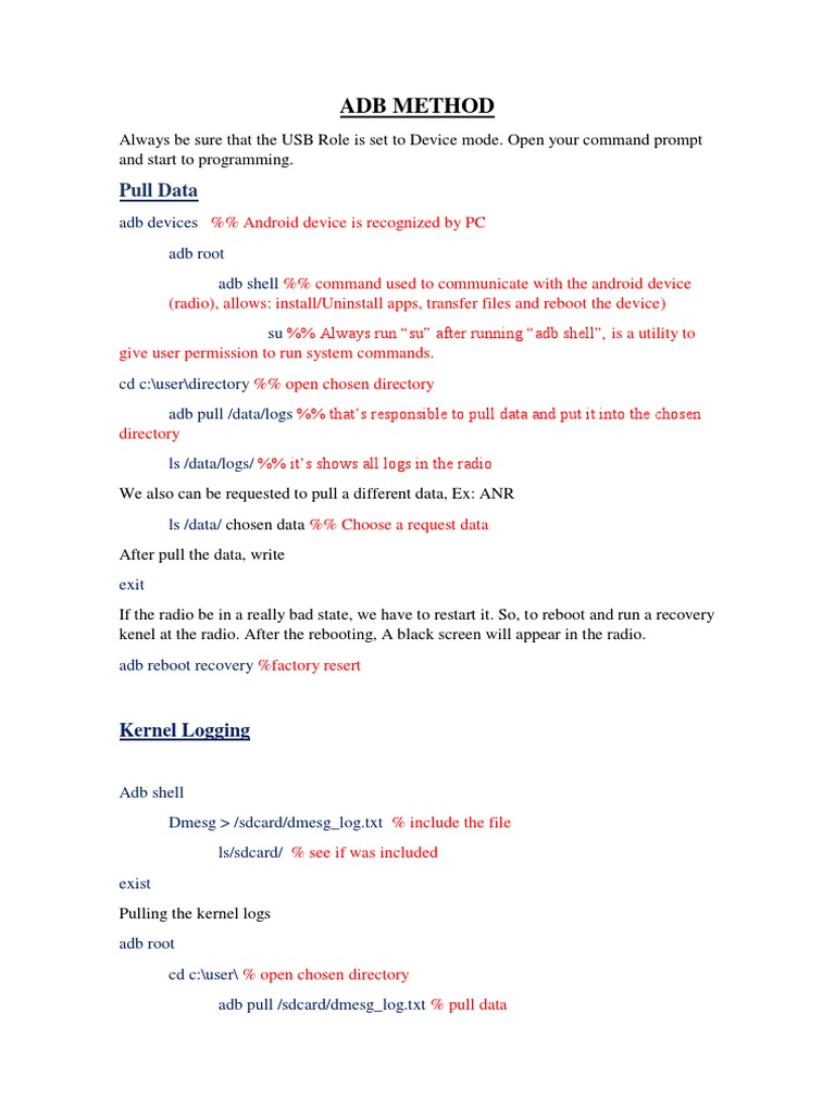 Adb Commands | PDF | Kernel (Operating System) | Computing