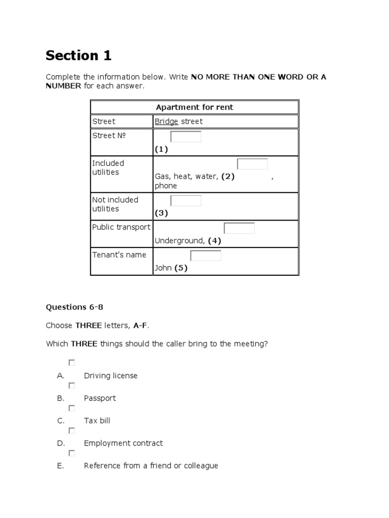 Ielts Listening Practise 1 Pdf Marketing Business