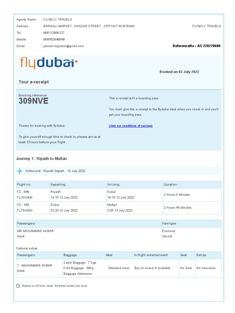 MUHAMMAD AKBAR E Ticket | PDF | Civil Aviation | Aviation