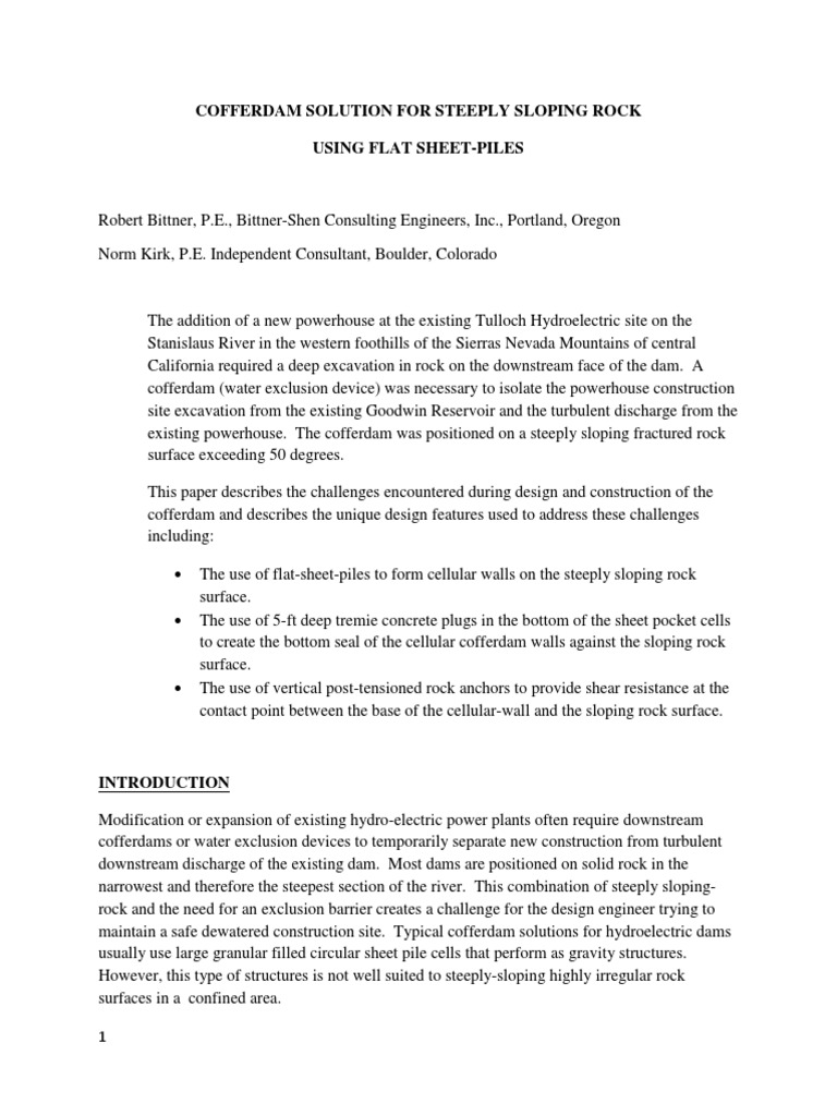 Engineers' Guide to Cofferdam Design | PDF | Deep Foundation | Dam