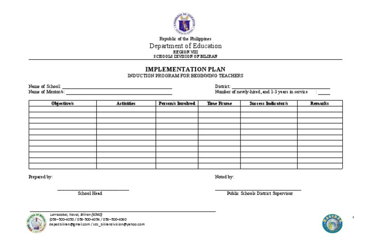 Template IPBT Implementation Plan | PDF