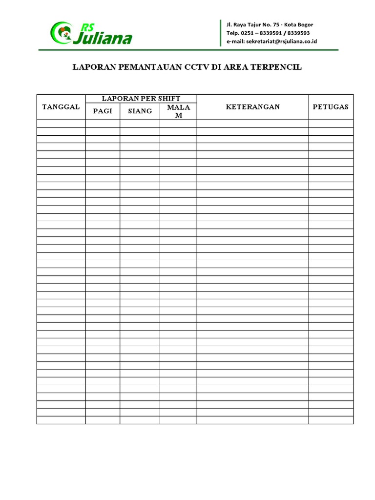 Laporan Pemantauan CCTV Di Area Terpencil | PDF