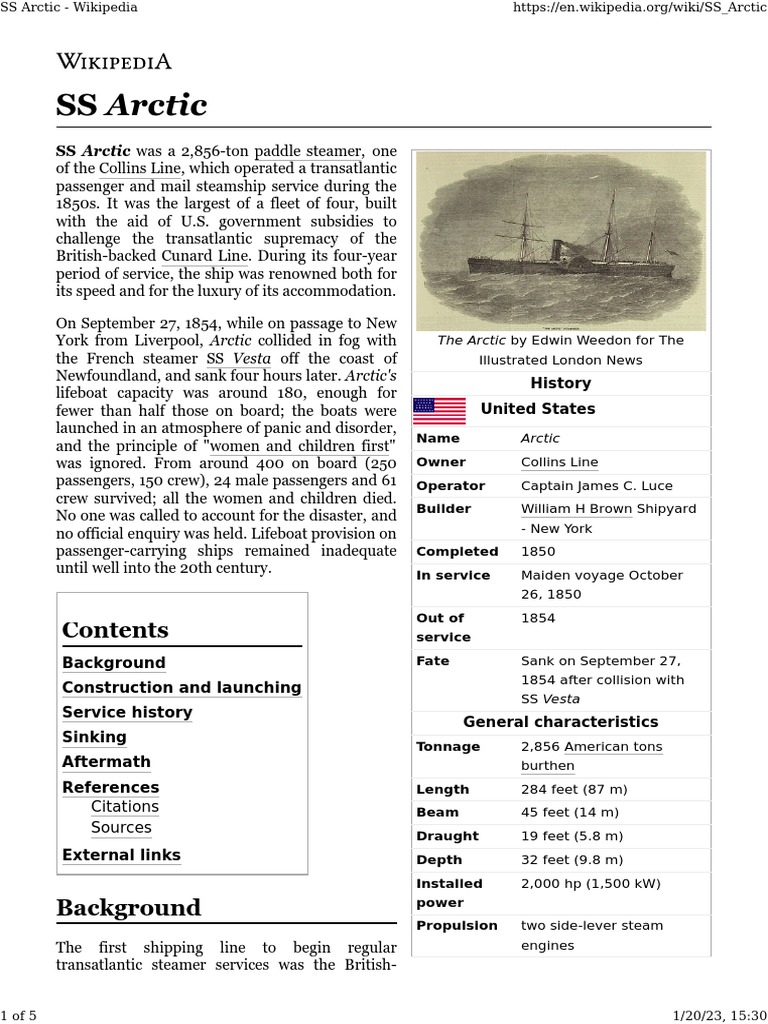 SS Arctic | PDF