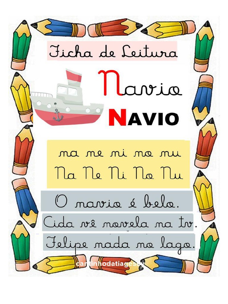 Ficha de Leitura Letra N | PDF