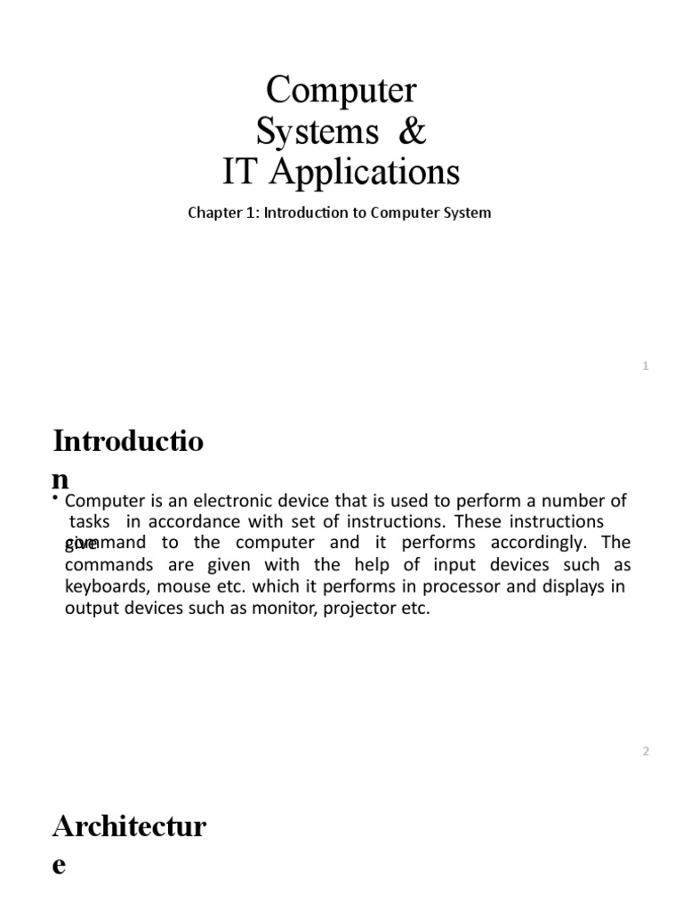Introduction To Computer System | PDF | Personal Computers | Laptop