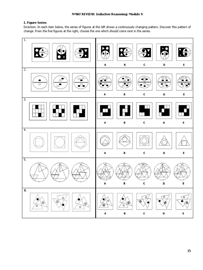 NMAT Inductive Reasoning Module 9 | PDF