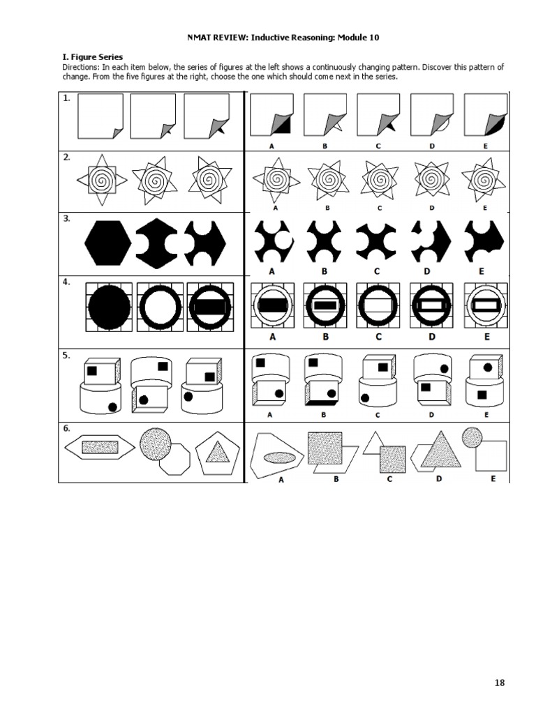 NMAT Inductive Reasoning Practice | PDF