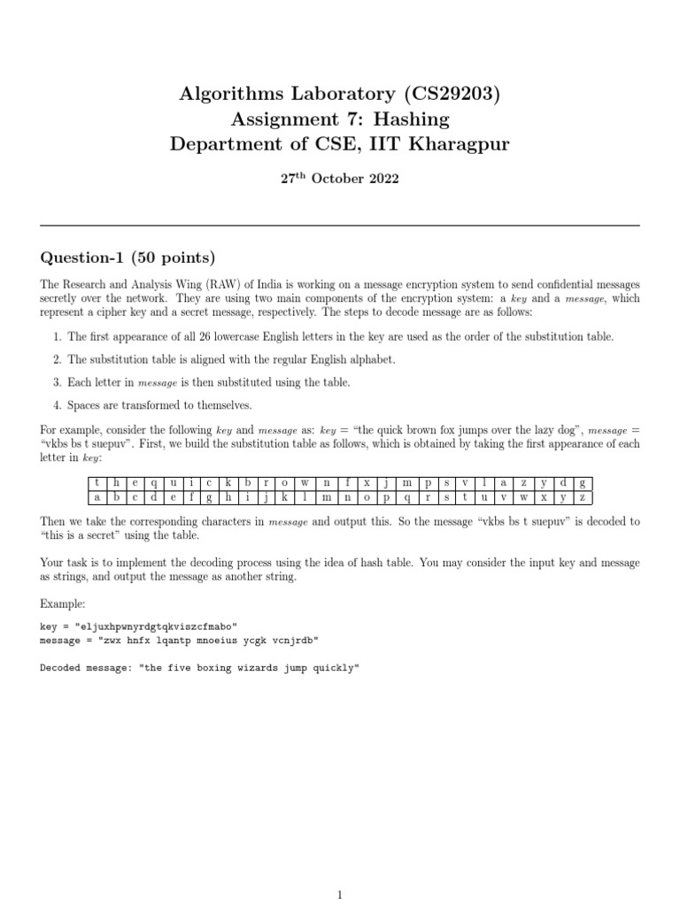 Assignment 7 | PDF | Key (Cryptography) | Cipher