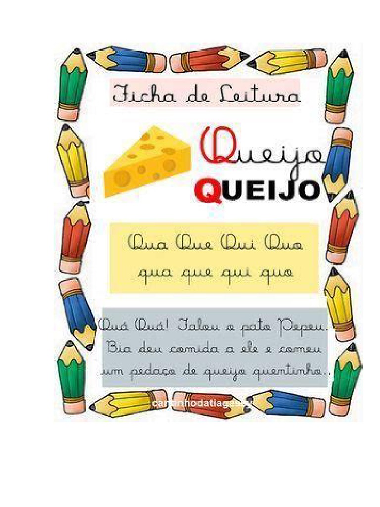 Ficha de Leitura Letra Q | PDF