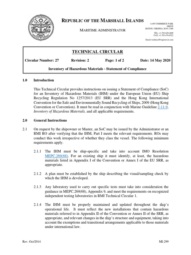 IHM Tech. Circular by NKK | PDF
