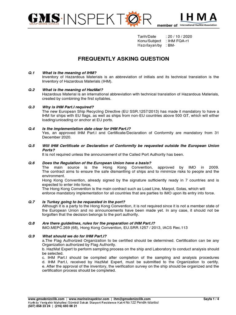 Gms Ins Hazmat Ihm Frequently Ask en r2 | PDF | Dangerous Goods