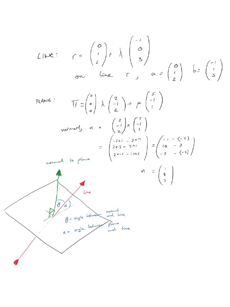 Lines and Planes Mathematics Example Questions | PDF