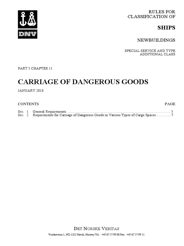Dangerous Goods Survey by DNV | PDF | Dangerous Goods | Cargo