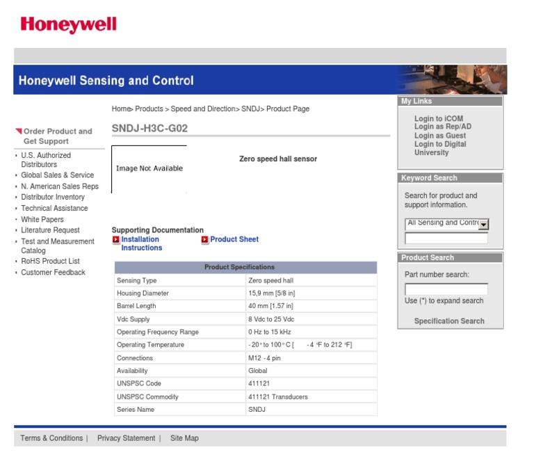 Honeywell SNDJ H3C G02 Datasheet | PDF | Computer Engineering | Electrical Engineering