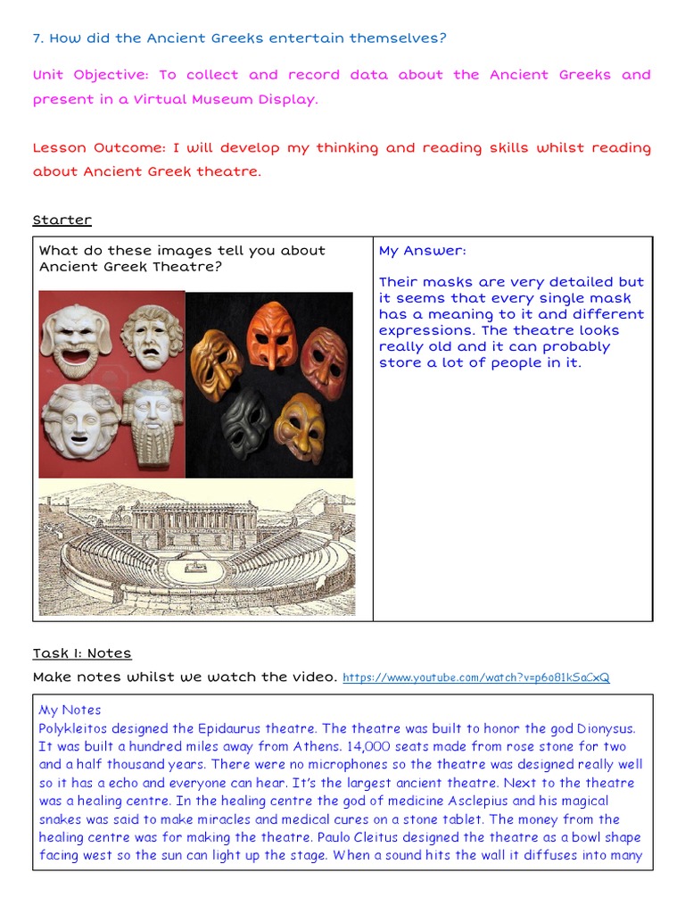 Jillian CHANG (07N15M) - Ancient Greek Entertainment | PDF | Greek ...