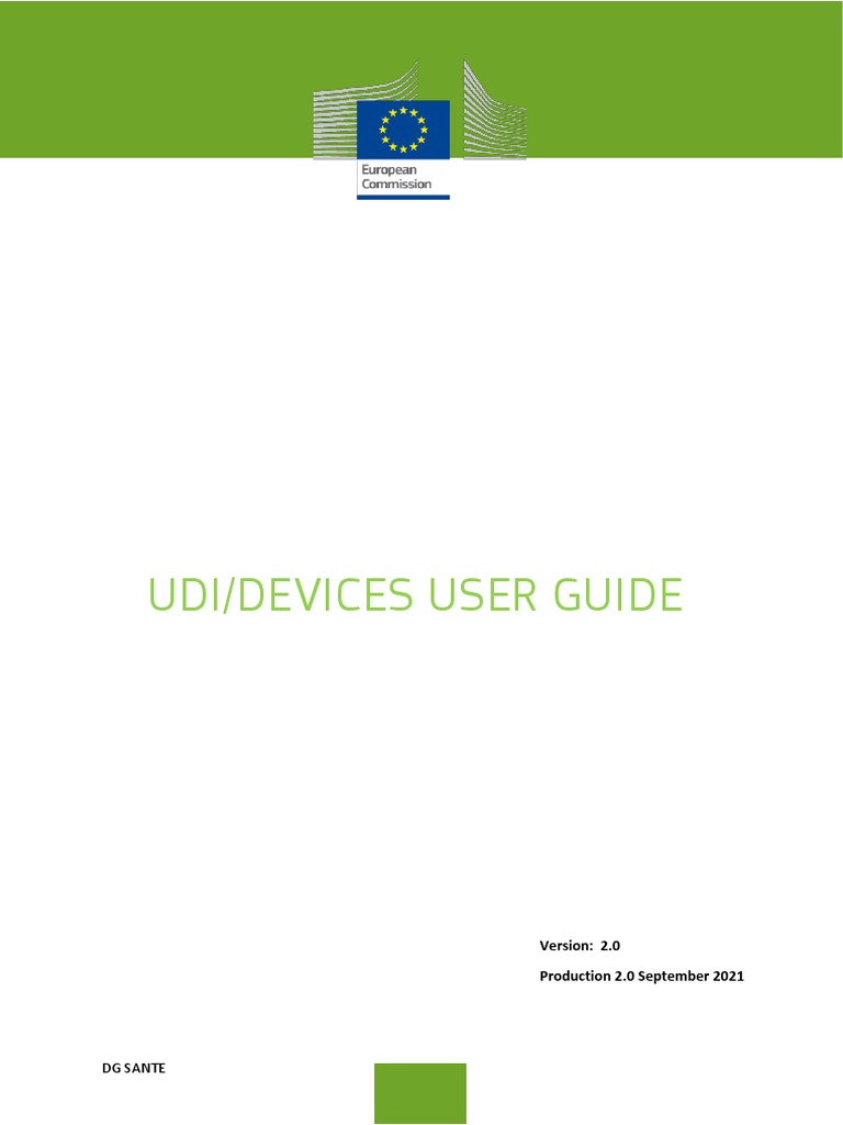 6 Eudamed Udi Devices User Guide v2 0 | PDF | Medical Device