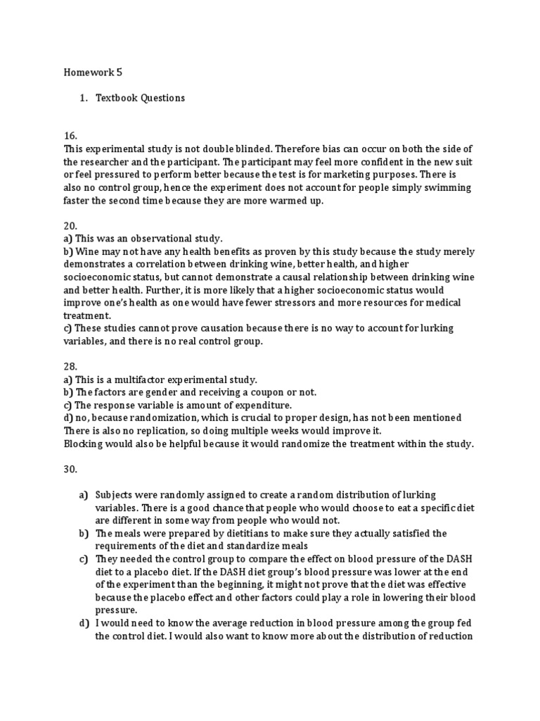 Homework 5 Stats 161 Pdf Experiment Science