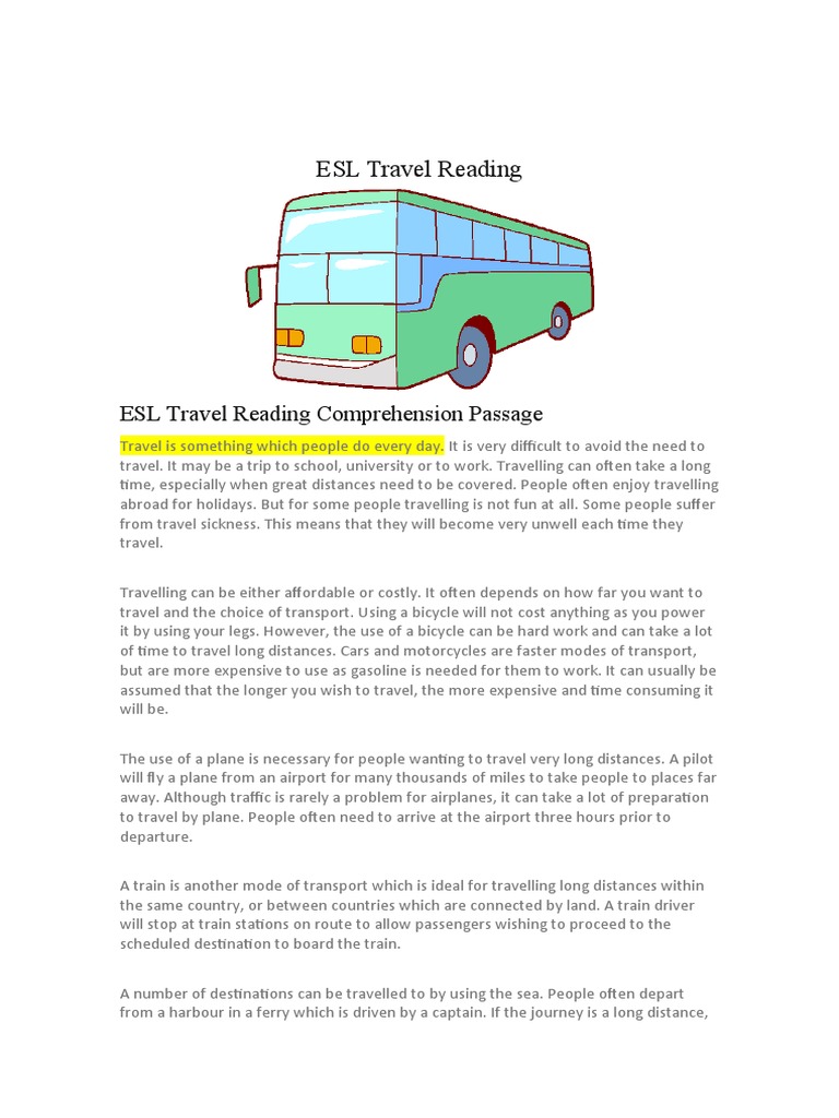 Travel Reading[1] | PDF | Transport | Train