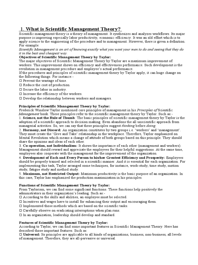 What Is Scientific Management Theory | PDF | Bureaucracy | Max Weber