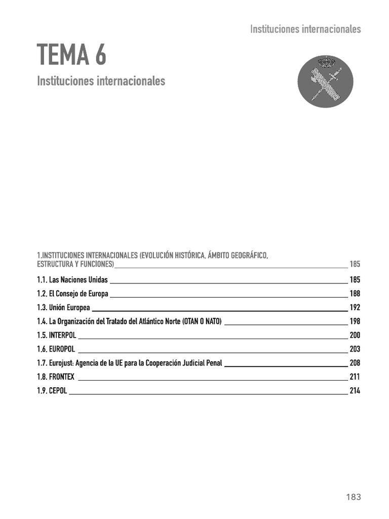 GC - Tema 6 - Instituciones Internacionales | PDF