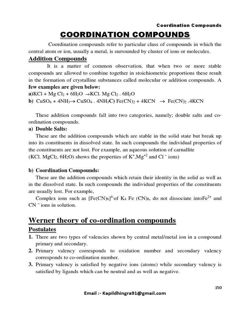 Coordination Compounds 11 | PDF | Coordination Complex | Ligand