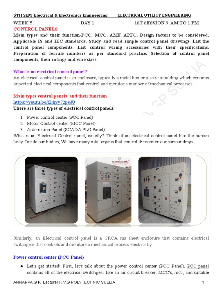 Control Panel Design and Components Guide | PDF | Relay | Programmable ...
