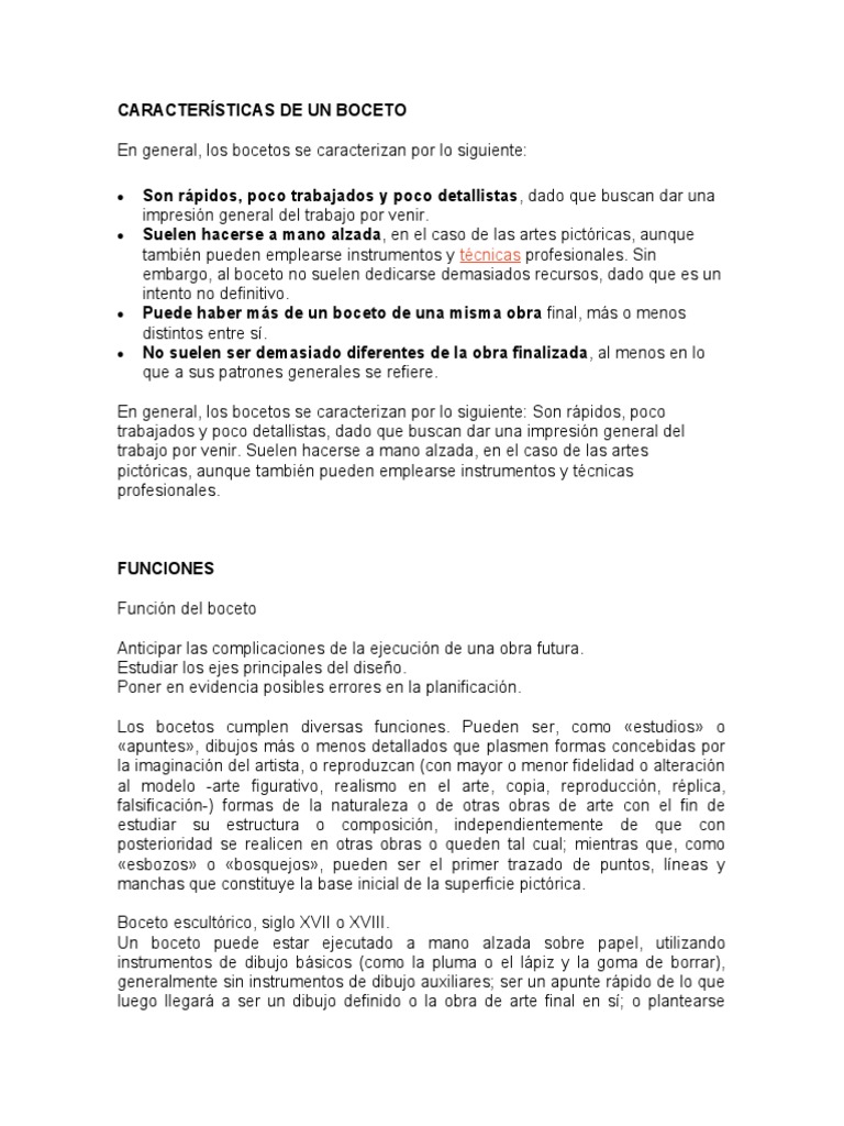 Características de Un Boceto | PDF