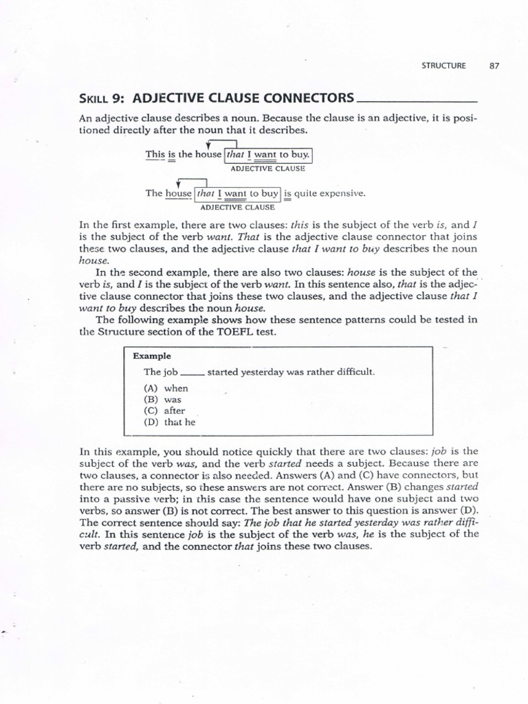 9-10 Longman Prep - Adj Connectors (Subject) | PDF