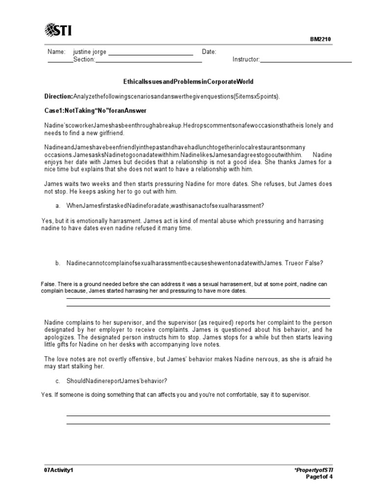 07 Activity 1 | PDF | Harassment