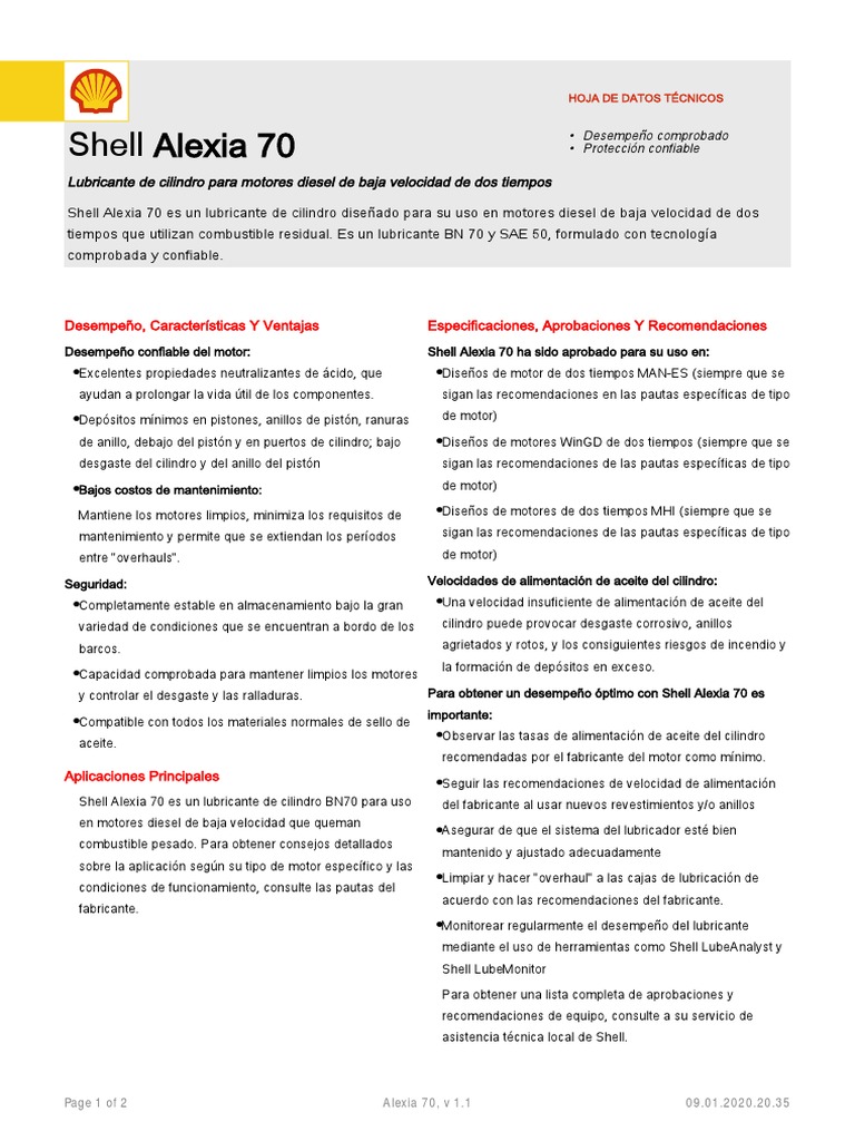 Alexia 70 | PDF | Lubricante | Pistón
