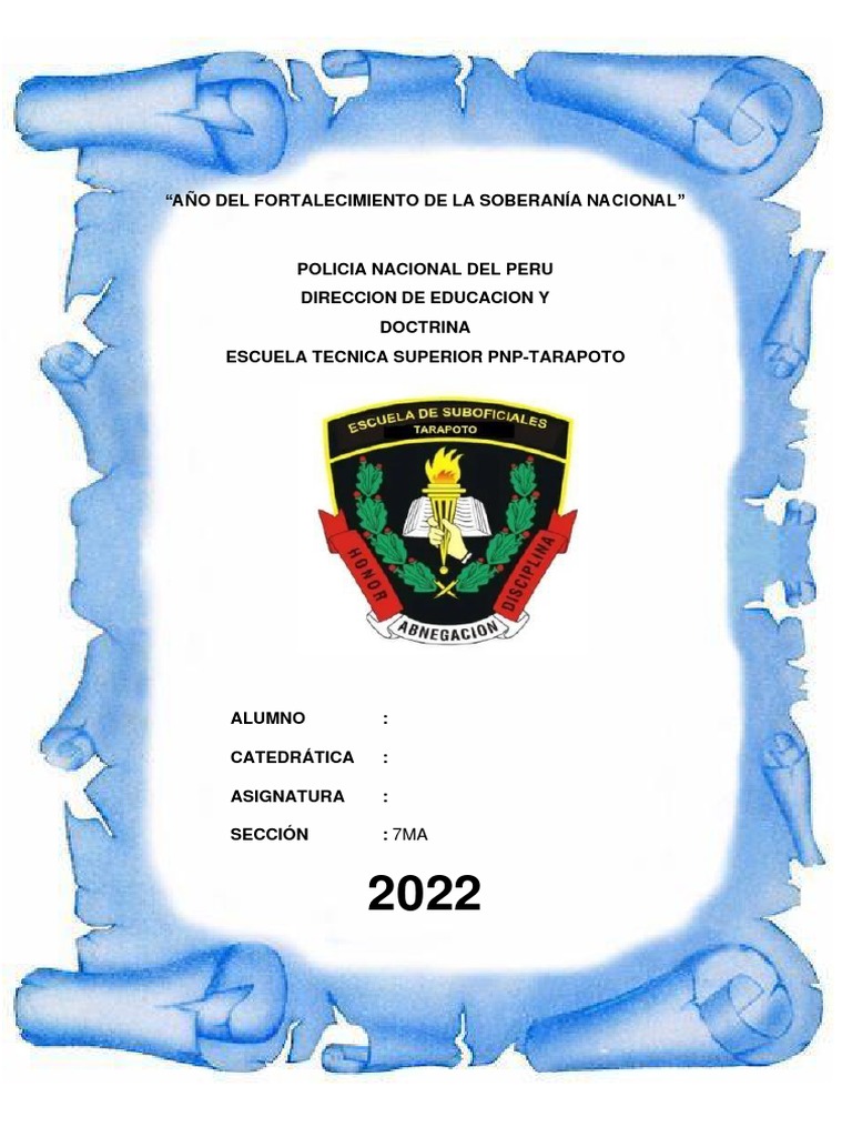 Caratula Escuela PNP | PDF | Ciencias sociales