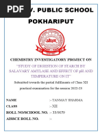 Chemistry Project Class-XII (2021-22) - Investigatory Project | PDF | Digestion | Saliva