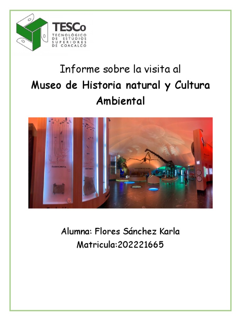 Informe de visita al Museo de Historia Natural | PDF | Museo | Evolución