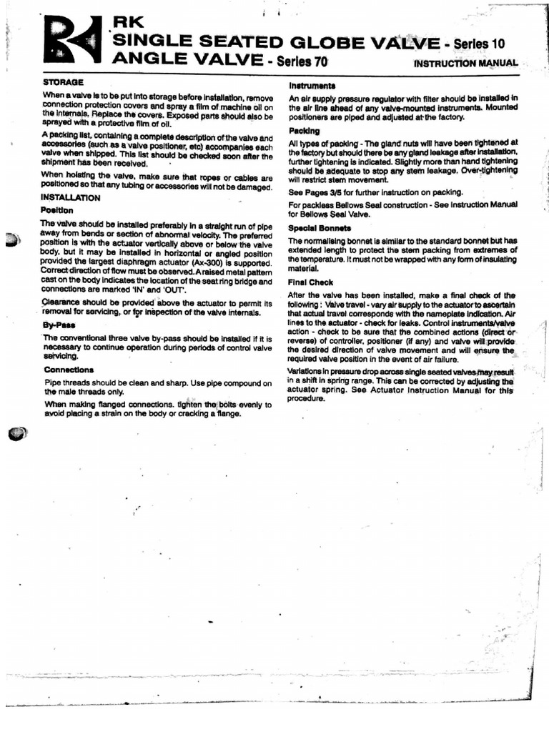 RK Control Instructions Manual | PDF