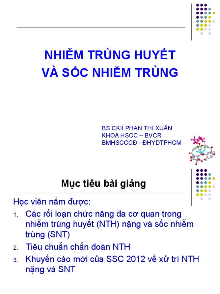 CK1 - Nhiem Trung Huyet Va Soc Nhiem Trung - BSCKII - Phan Thi Xuan | PDF