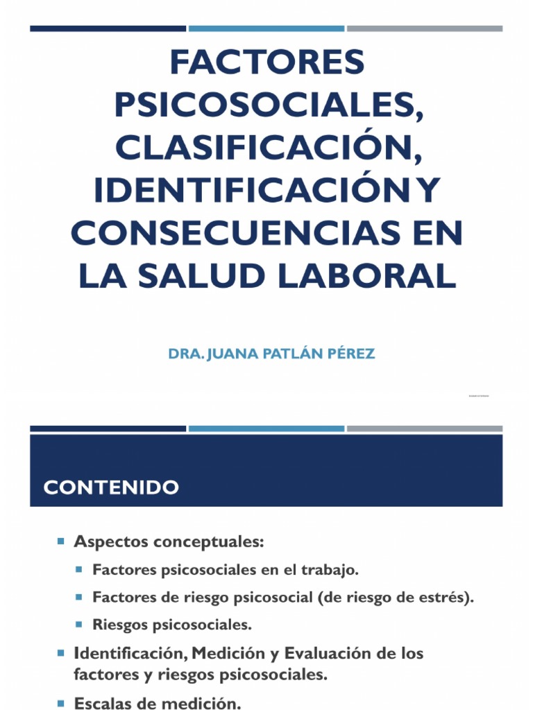 Factores de Riesgo Psicosocial Dra. Juana Patlán-1 | PDF