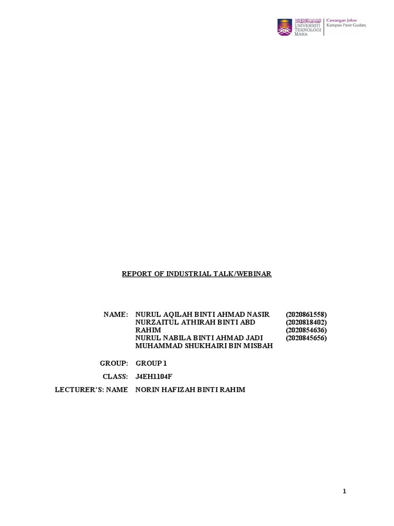 Report of Industrial Talk | PDF