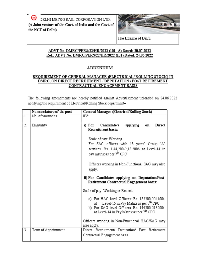 DMRC | PDF | Recruitment | Business