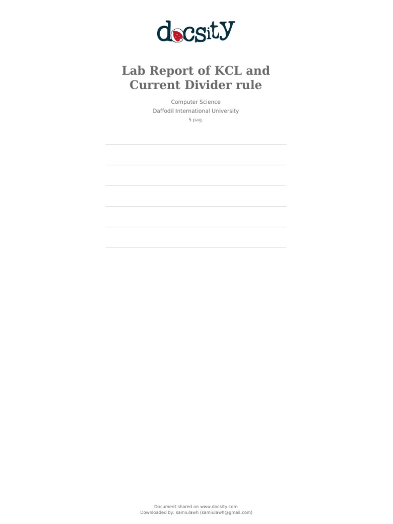 Docsity Lab Report of KCL and Current Divider Rule | PDF | Resistor | Electrical Network