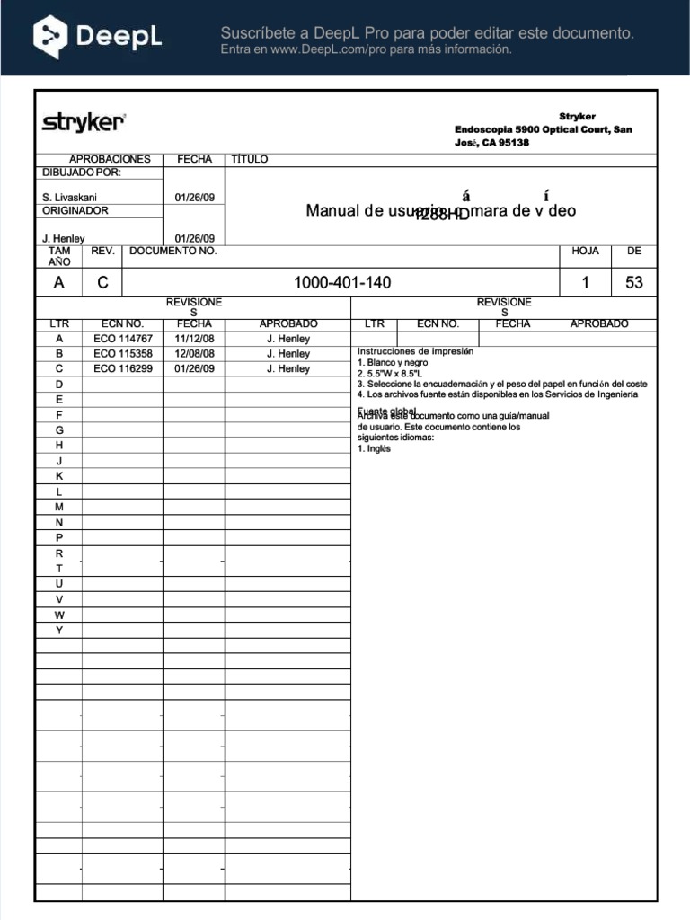 PDF Stryker 1288 HD User Manual Es - Compress | PDF
