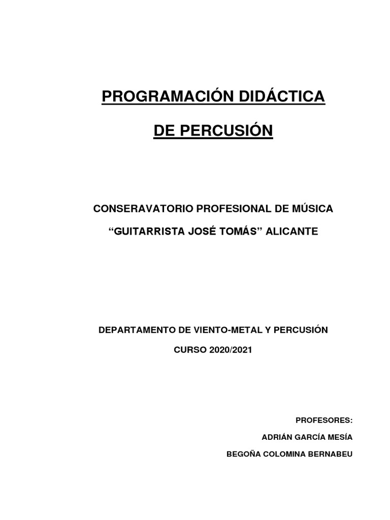 PERCUSSIO | PDF | Evaluación | Aprendizaje