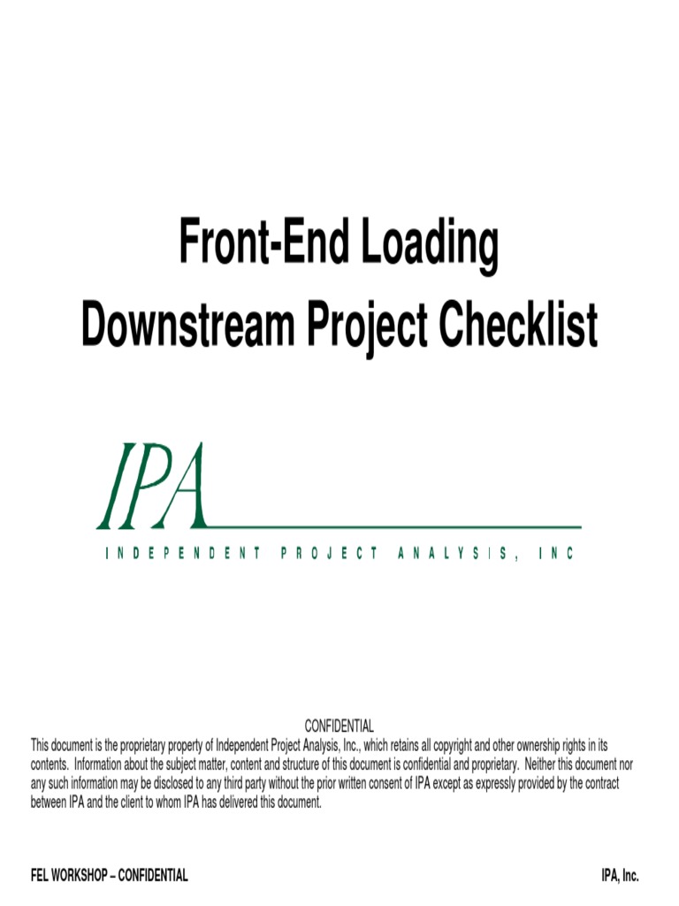 4a Downstream FEL Checklist | PDF | Pipe (Fluid Conveyance ...