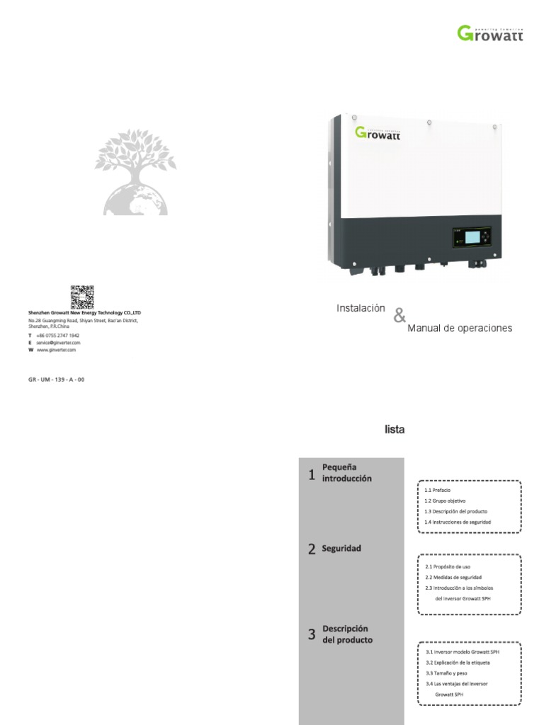 Growatt SPH 3000 6000 Manual | PDF | Ingenieria Eléctrica | Fotovoltaica