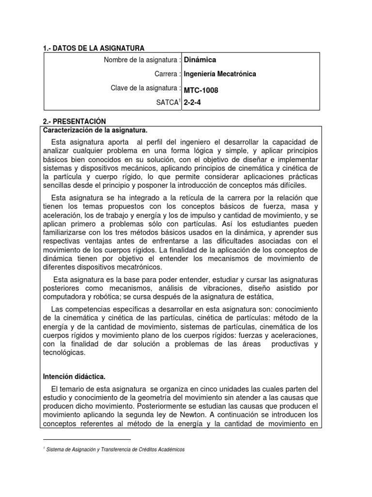 FA IMCT-2010-229 Dinamica | PDF | Evaluación | Cinemática